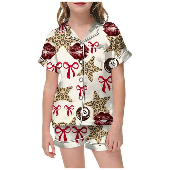 Angala Valentine's Day Valentine's Day Pajama For Girls Floral Print ...