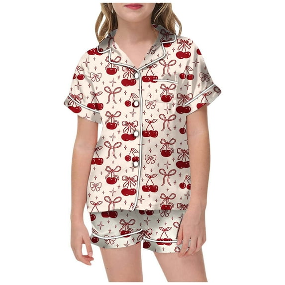 Angala Valentine's Day Valentine's Day Pajama For Girls Floral Print ...