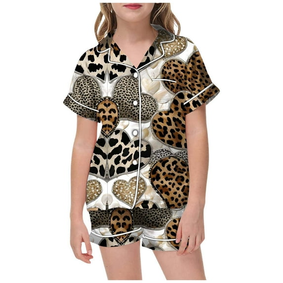 Angala Valentine's Day Valentine's Day Pajama For Girls Floral Print ...