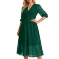 Angala Women Dresses Summer V Neck Mesh A Line Cropped Dresses Solid ...
