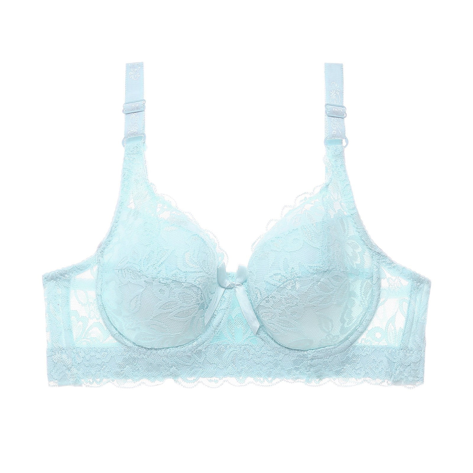 Angala Womens Lace Gathered Bra Straps Breast Cup Underwear Soft ...