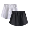 Angala Womens Skirts Elastic Waist Mini Skirts Button Down Summer Solid ...