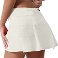 Angala Womens Skirts High Waist Pleated Mini Skirts Solid With Pocket ...