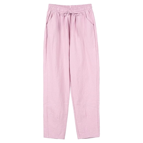 Angala Womens Summer Pants High Elastic Waist Palazzo Pants Straight ...
