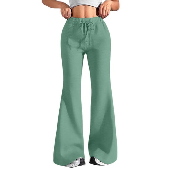 Angala Womens Summer Pants Solid Palazzo Pants Slim Bootcut High ...