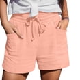 Angala Womens Summer Pants Solid Short Pants Loose High Elastic Waist ...
