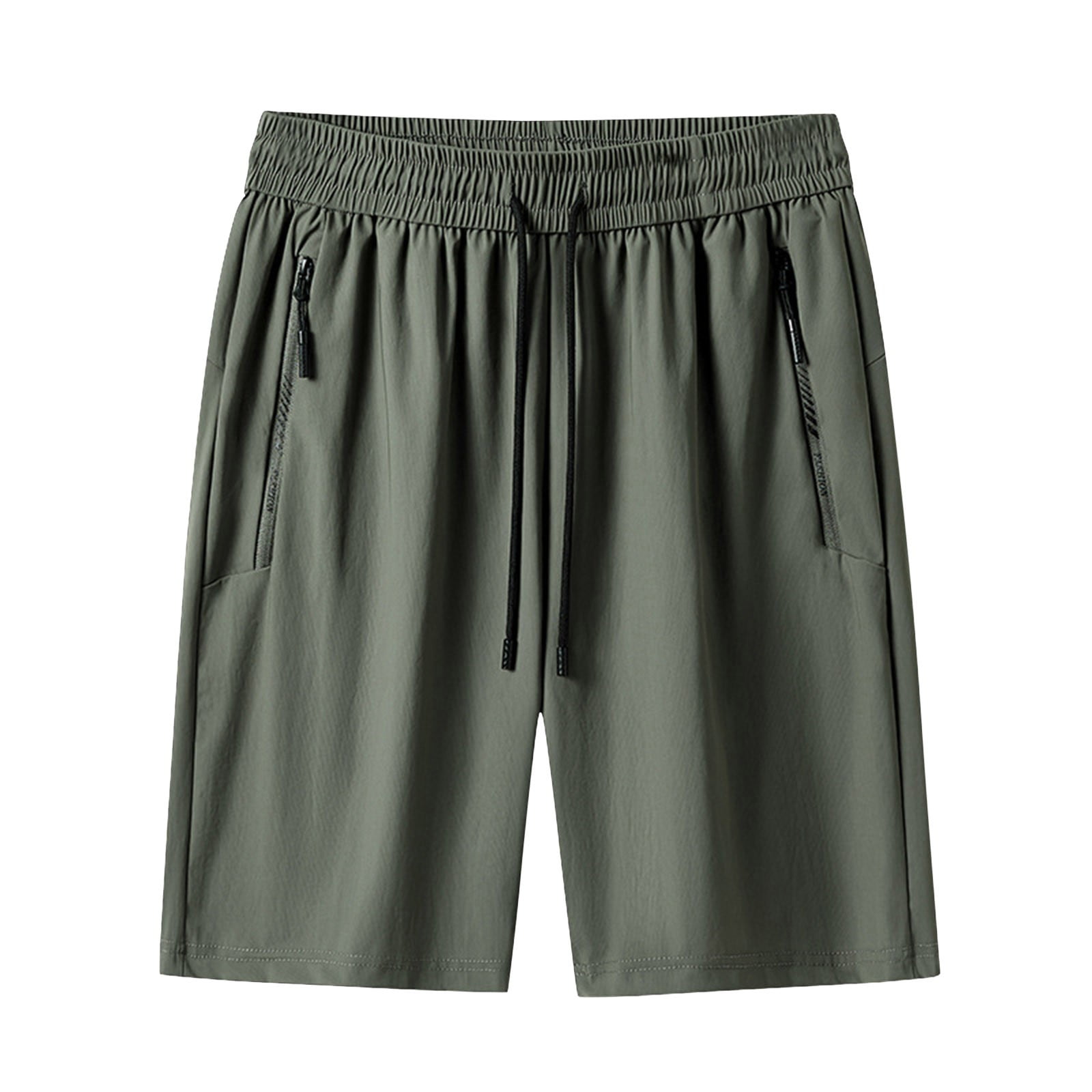 Angala Womens Summer Pants Straight Leg Short Pants Solid High Elastic ...
