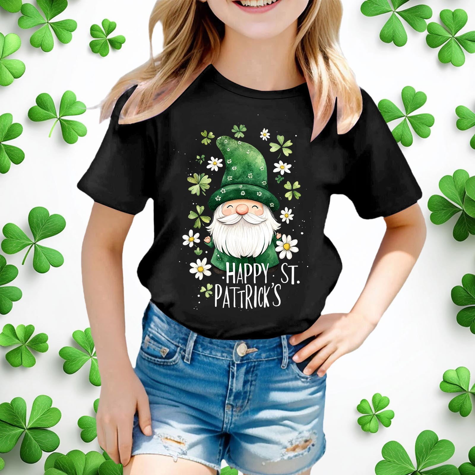 Angala 's Day Children's Short Sleeve Top Printed T Shirt Casual Shirt Cute Cozy Beautiful Girls ...