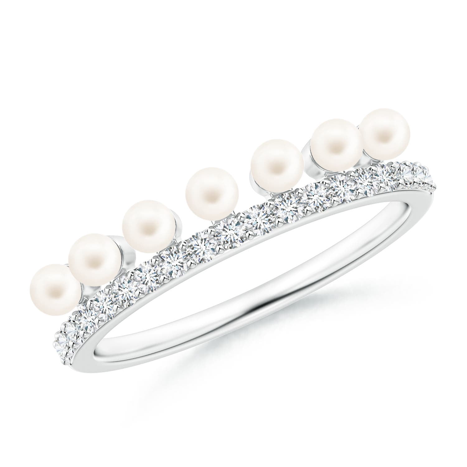 ANGARA Classic Seven Freshwater Cultured Pearl Band with Diamonds in ...