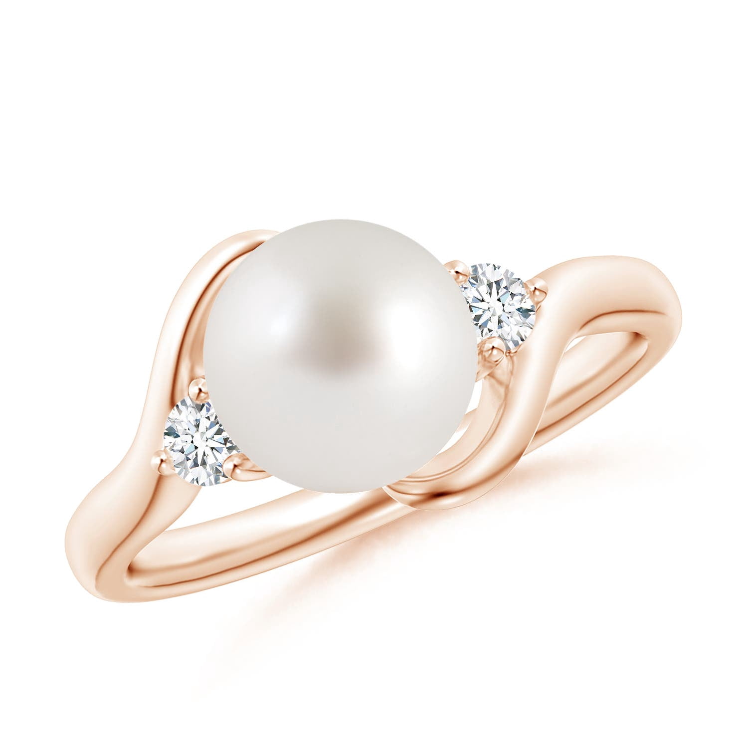 ANGARA Classic South Sea Cultured Pearl Bypass Ring in 14K Rose Gold ...