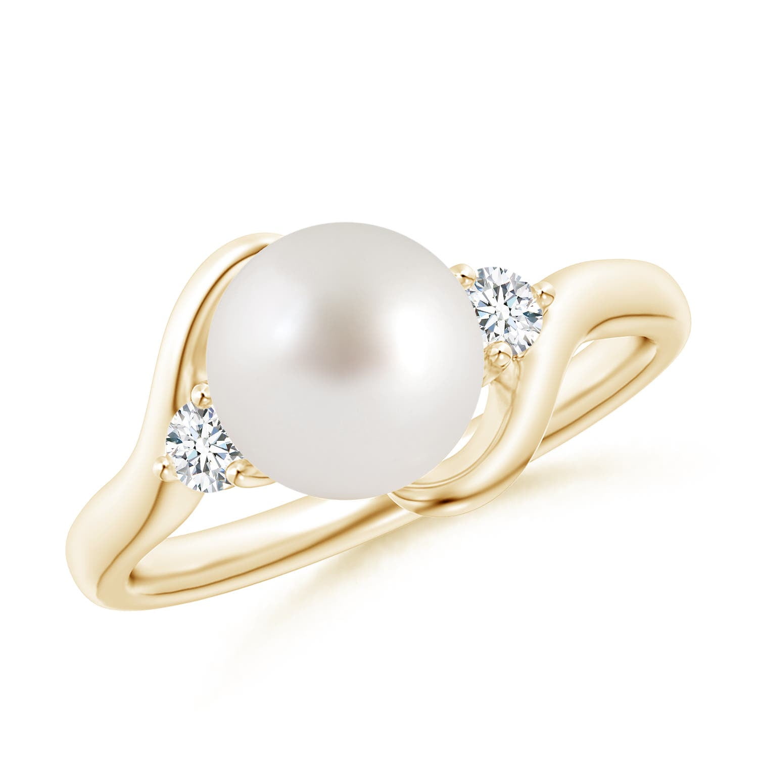 ANGARA Classic South Sea Cultured Pearl Bypass Ring in 14K Yellow Gold ...