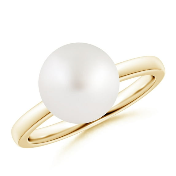 ANGARA Classic South Sea Cultured Pearl Solitaire Ring in 14K Yellow ...