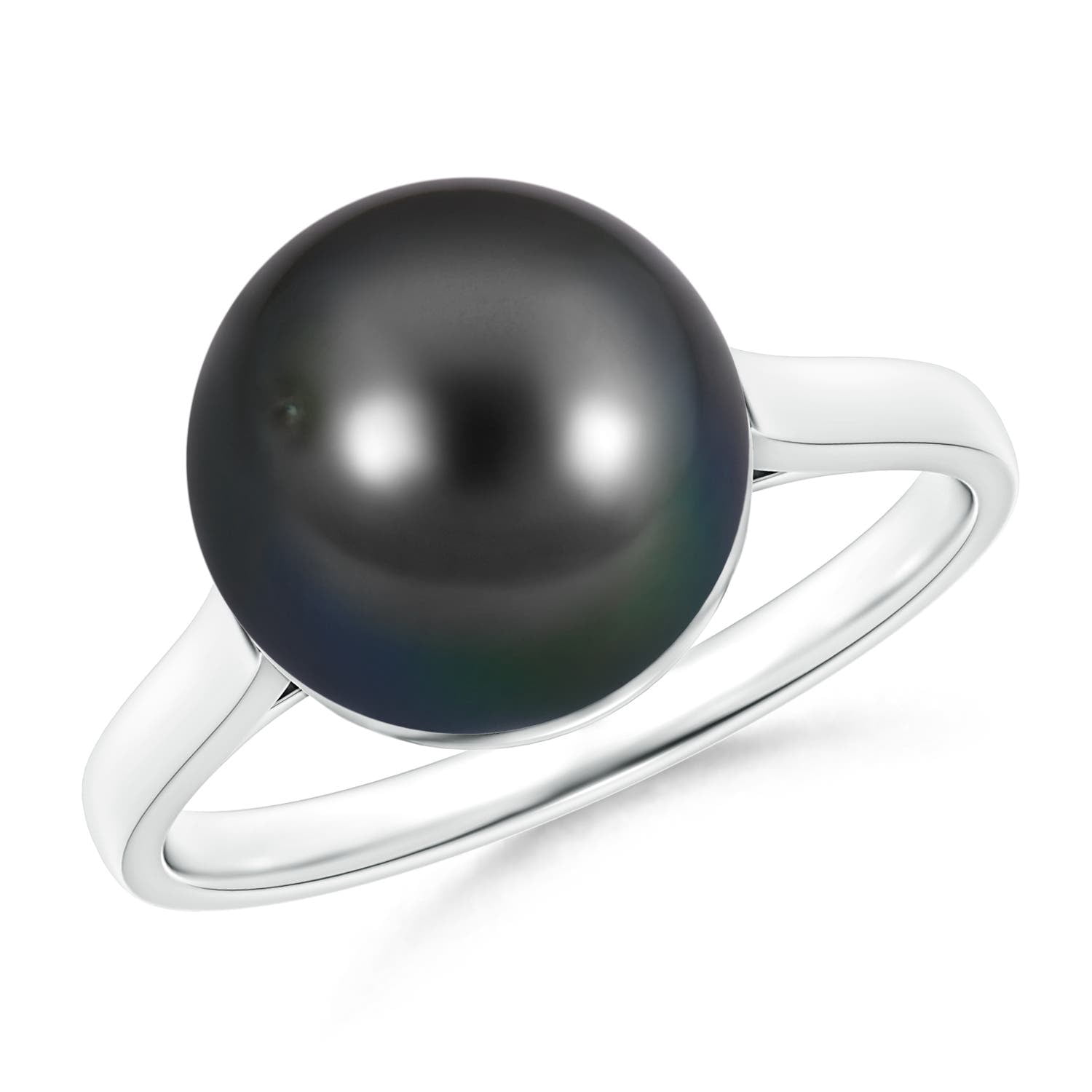 Angara Classic Tahitian Cultured Pearl Ring in 14K White Gold for Women ...