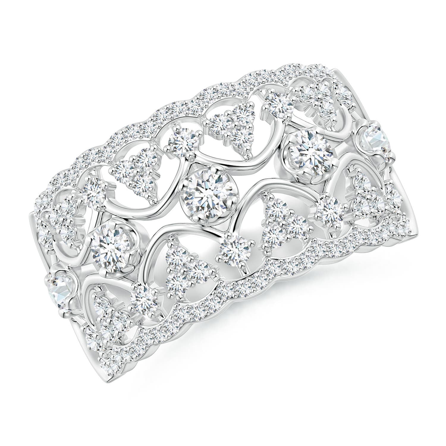 ANGARA Lab Grown Diamond Broad Filigree Anniversary Ring for Women in ...