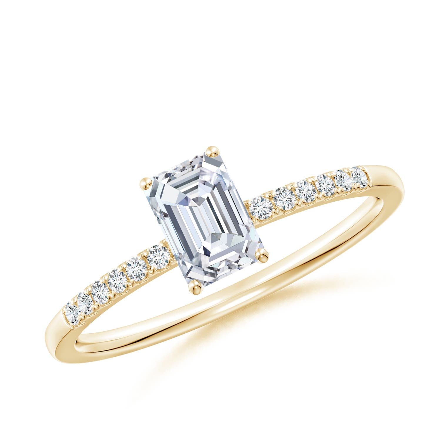 ANGARA Lab Grown Diamond Engagement Ring for Women in 14K Yellow Gold ...