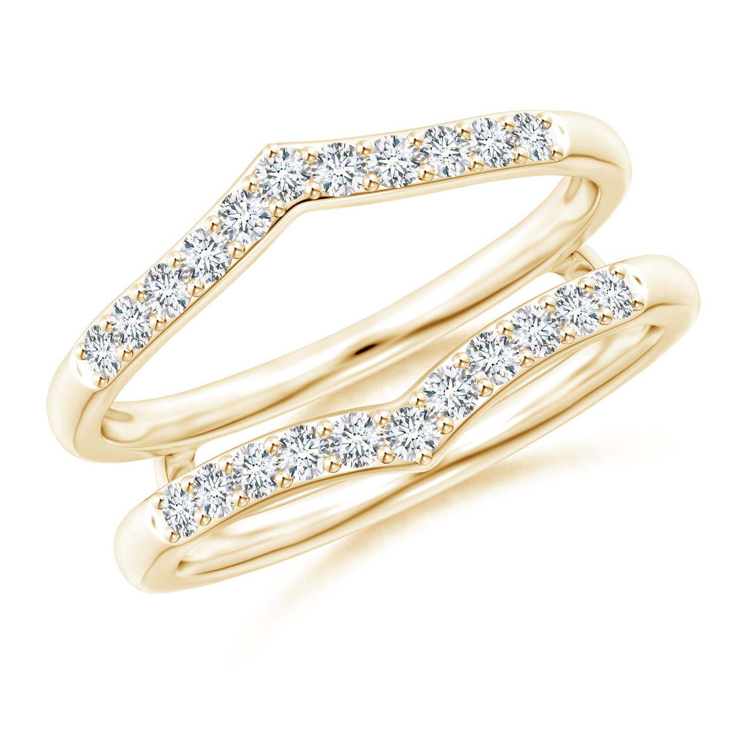 ANGARA Lab Grown Diamond V-Shaped Contour Ring Wrap in 14K Yellow Gold ...