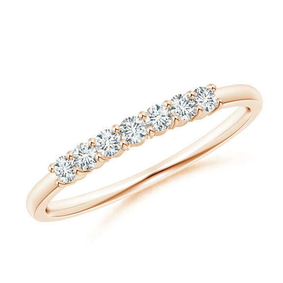 ANGARA Lab Grown Half Eternity 7 Stone Diamond Wedding Ring in 14K Rose ...