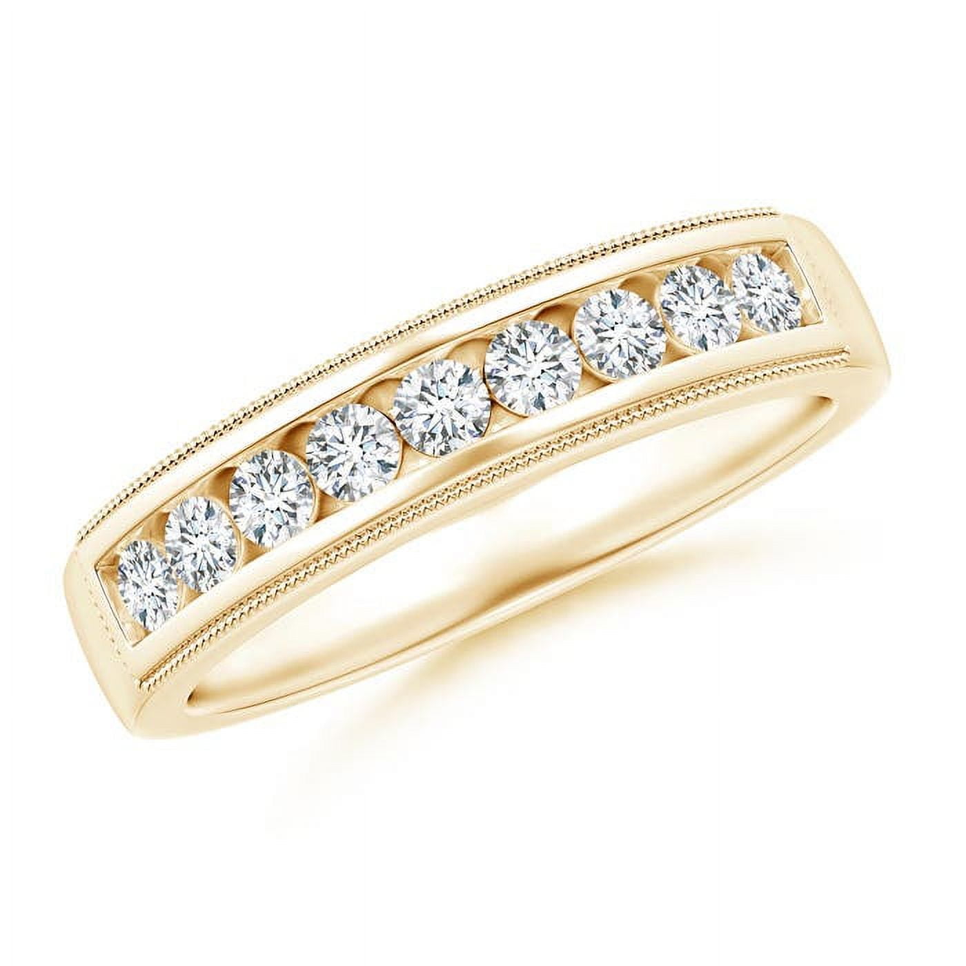 Angara Lab-Grown Milgrain Outlined Channel-Set Diamond Nine Stone Ring ...