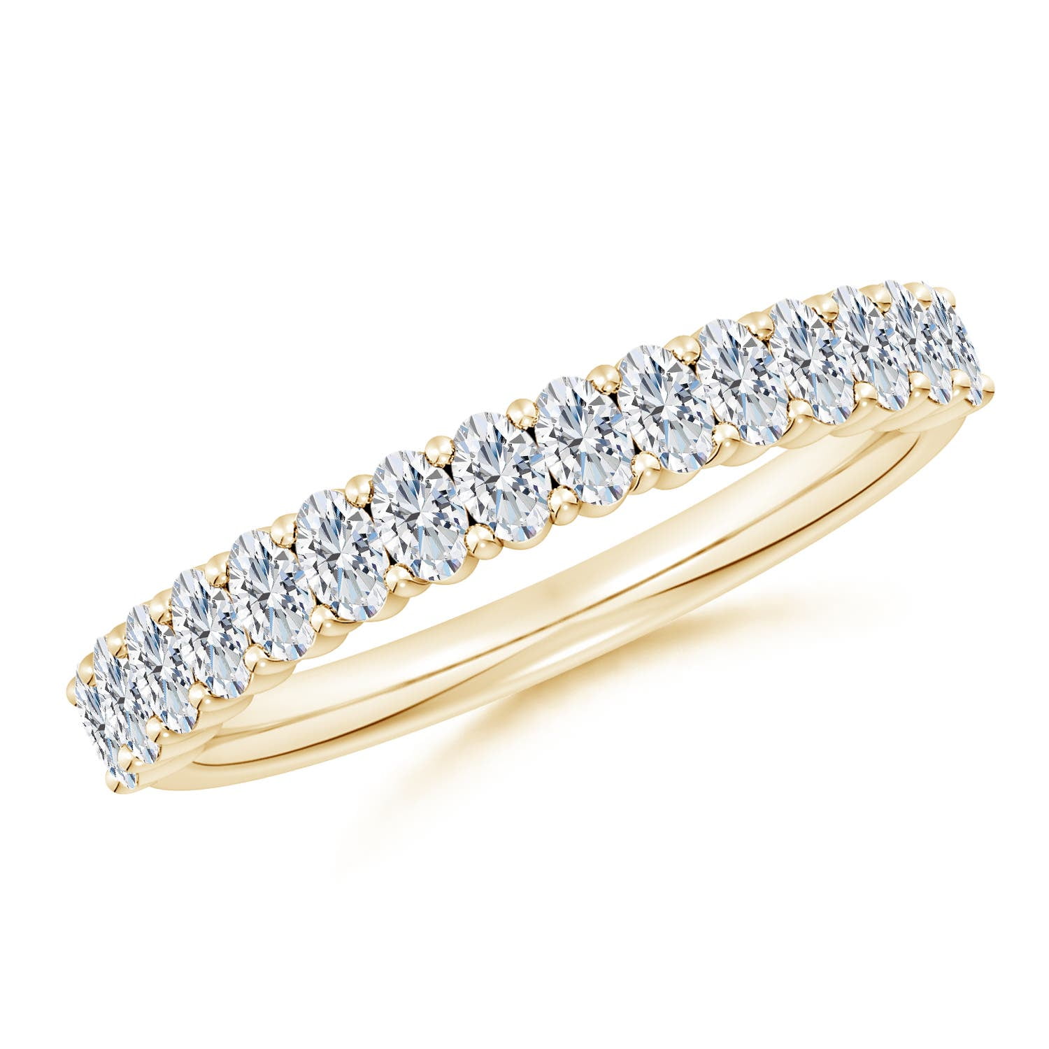 ANGARA Lab Grown Diamond Half Eternity Wedding Ring for Women in 14K ...