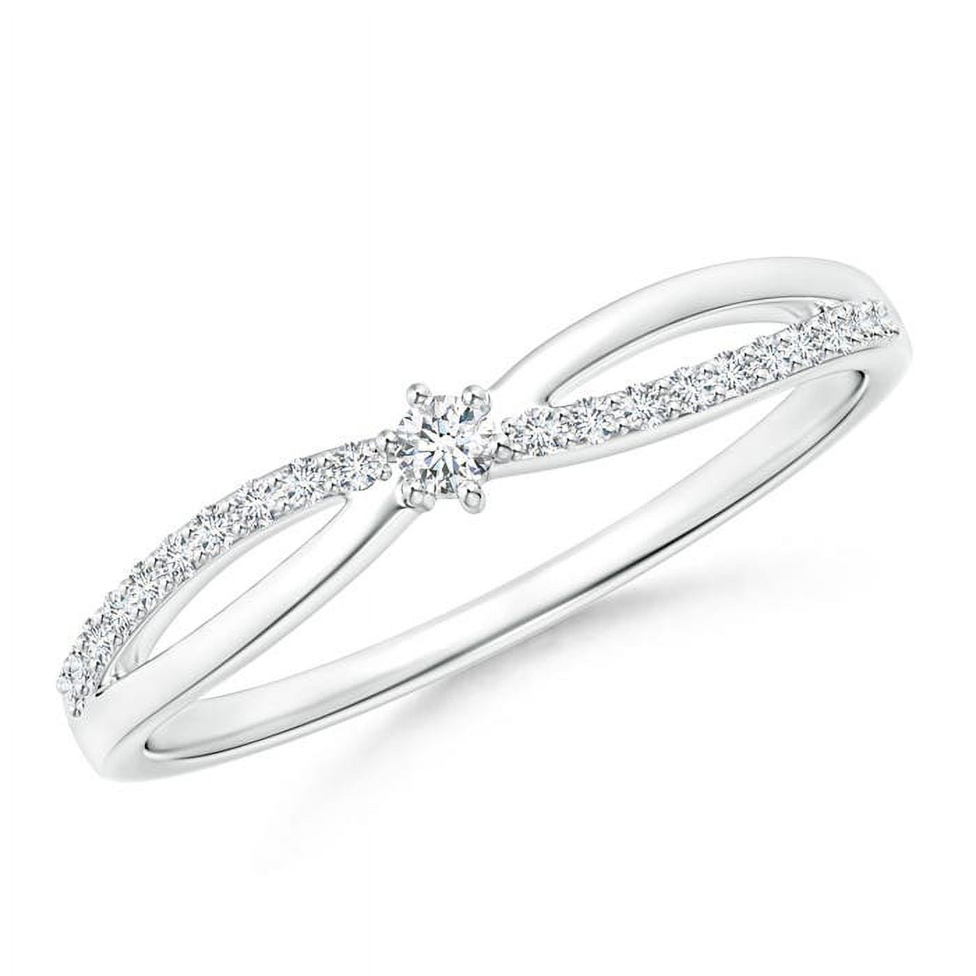 Angara Lab Grown Prong Set Round Diamond Split Shank Promise Ring in ...