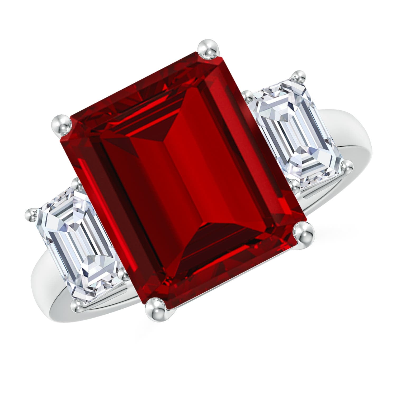 Angara Lab Grown Ruby Engagement Ring with Diamond in Platinum for ...