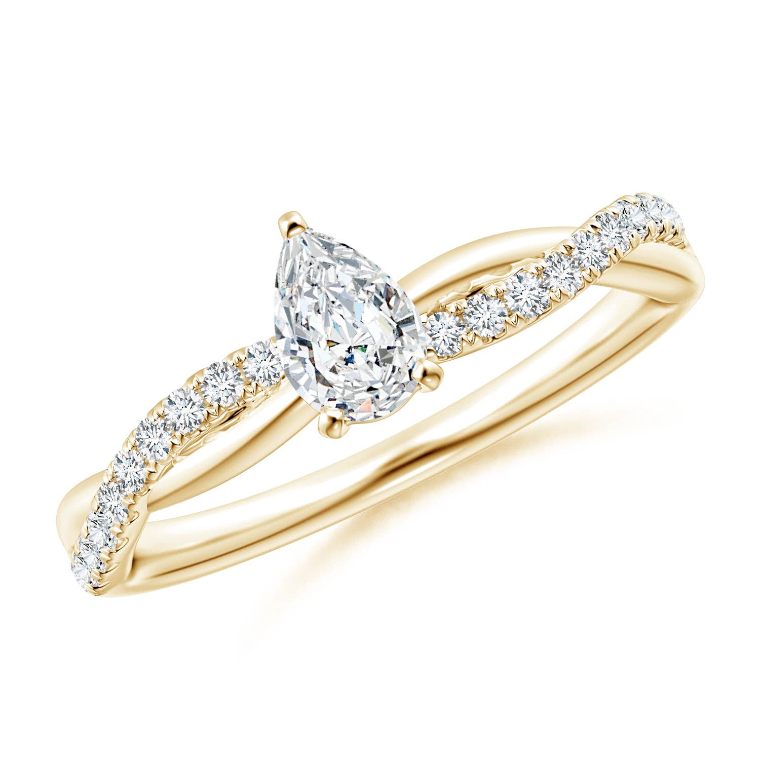 ANGARA Lab Grown Diamond Twisted Shank Engagement Ring for Women in 14K ...
