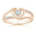 ANGARA Lab Grown Diamond Heart Engagement Ring for Women in 14K Rose ...