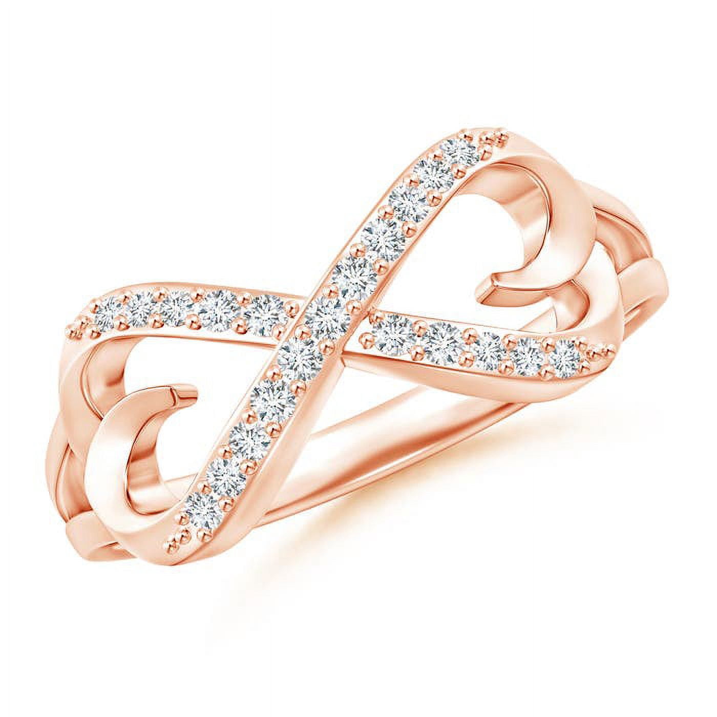 ANGARA Lab Grown Split-Shank Diamond Infinity Heart Ring for Women in ...