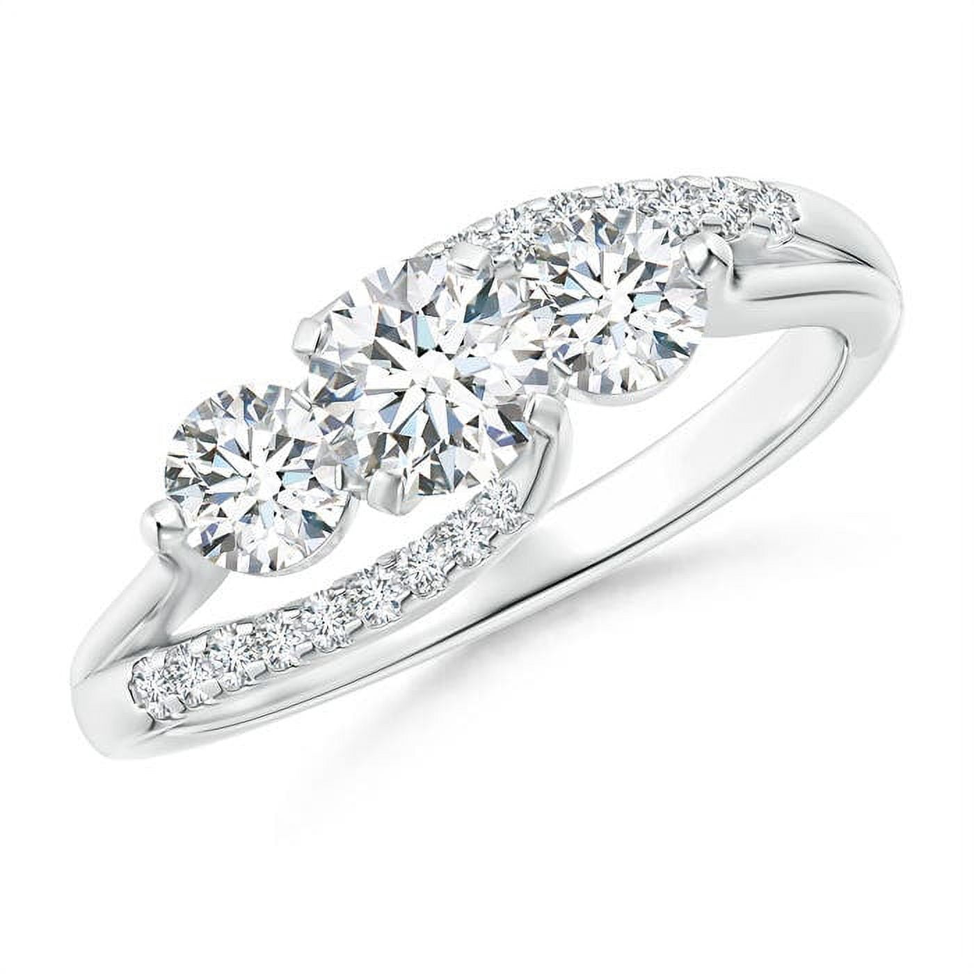 ANGARA Lab Grown Three Stone Diamond Split Bypass Ring for Women in 14K ...