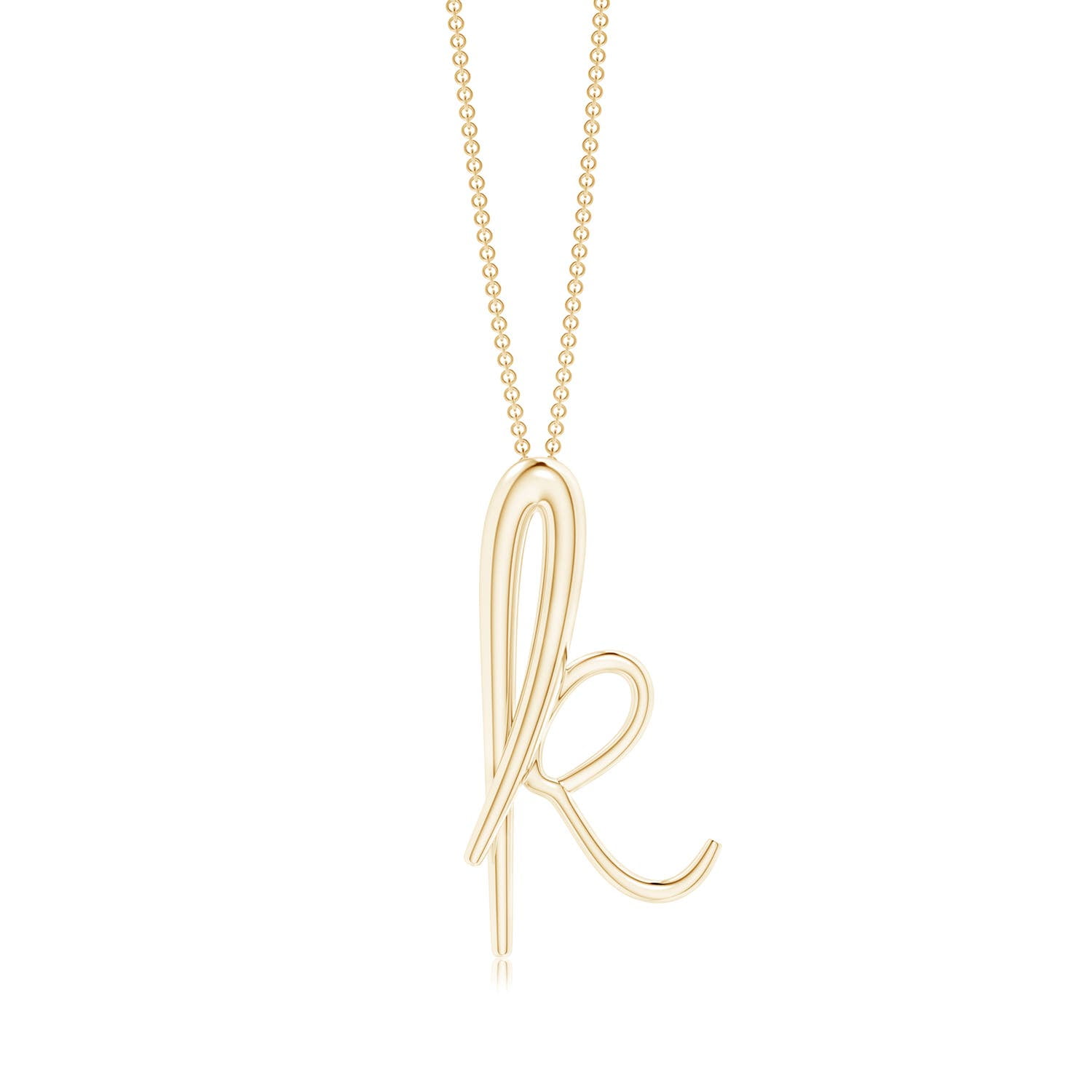 ANGARA Natural Lowercase "K" Initial Pendant in 14K Yellow Gold for ...