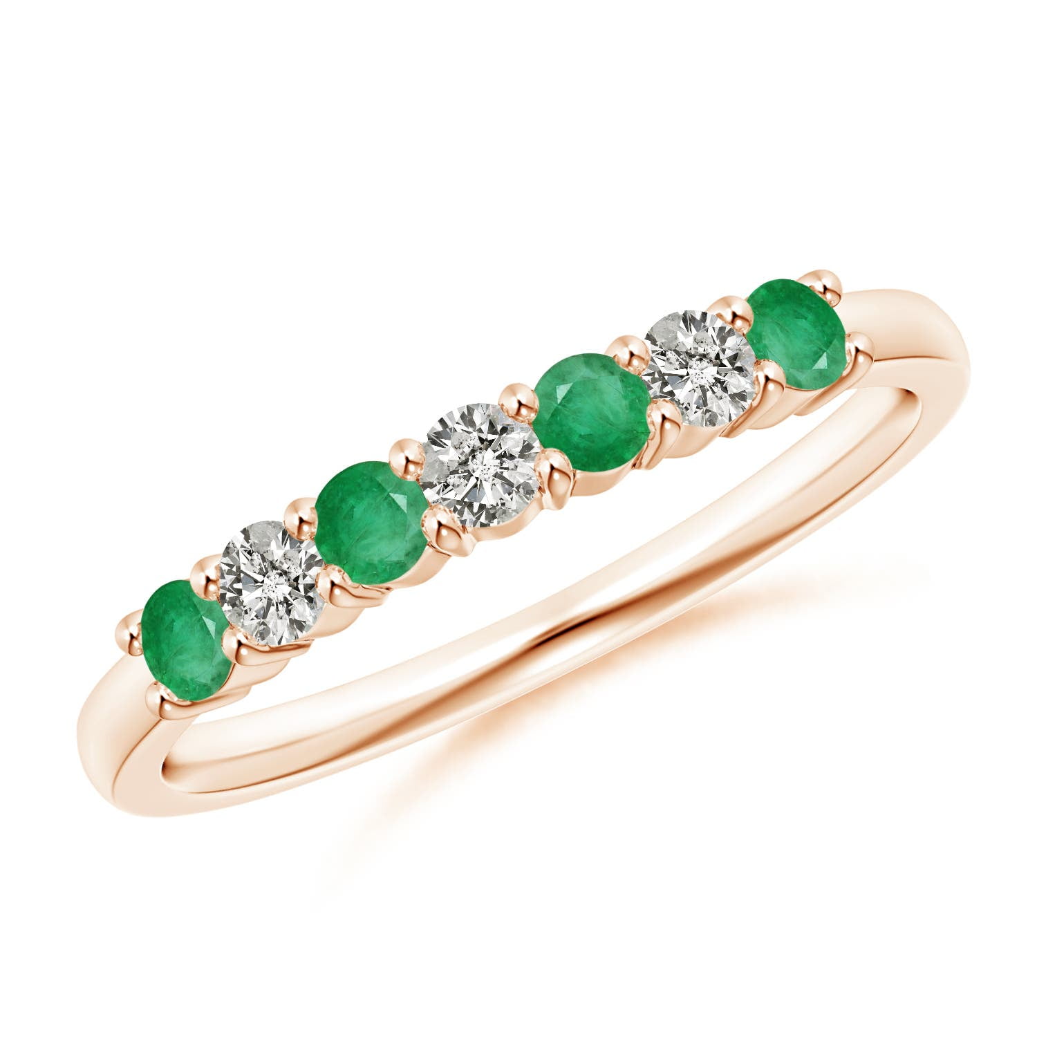 ANGARA Natural Half Eternity Seven Stone Emerald and Diamond Wedding ...