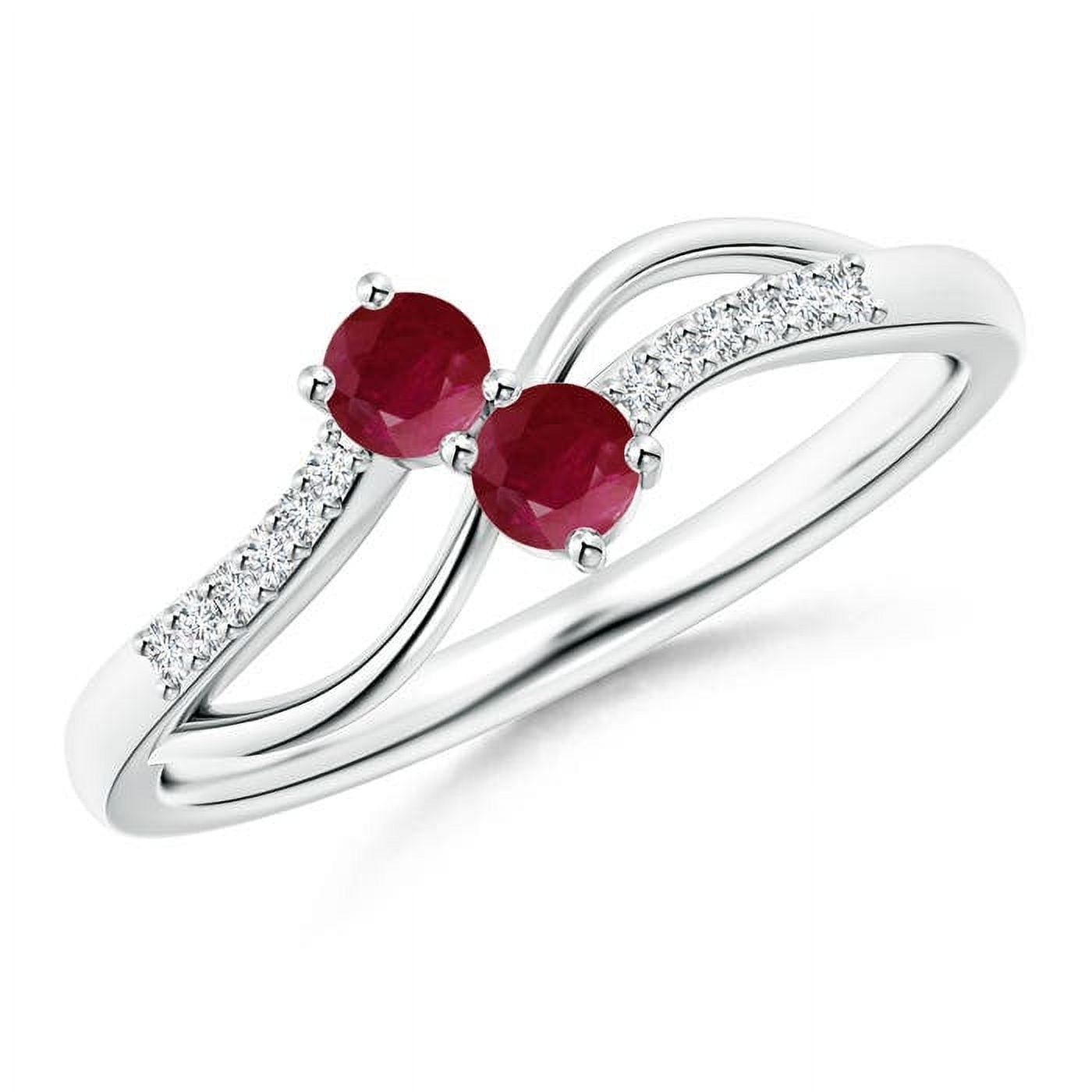 ANGARA Natural Classic Two Stone Ruby Bypass Split Shank Ring in 14K ...