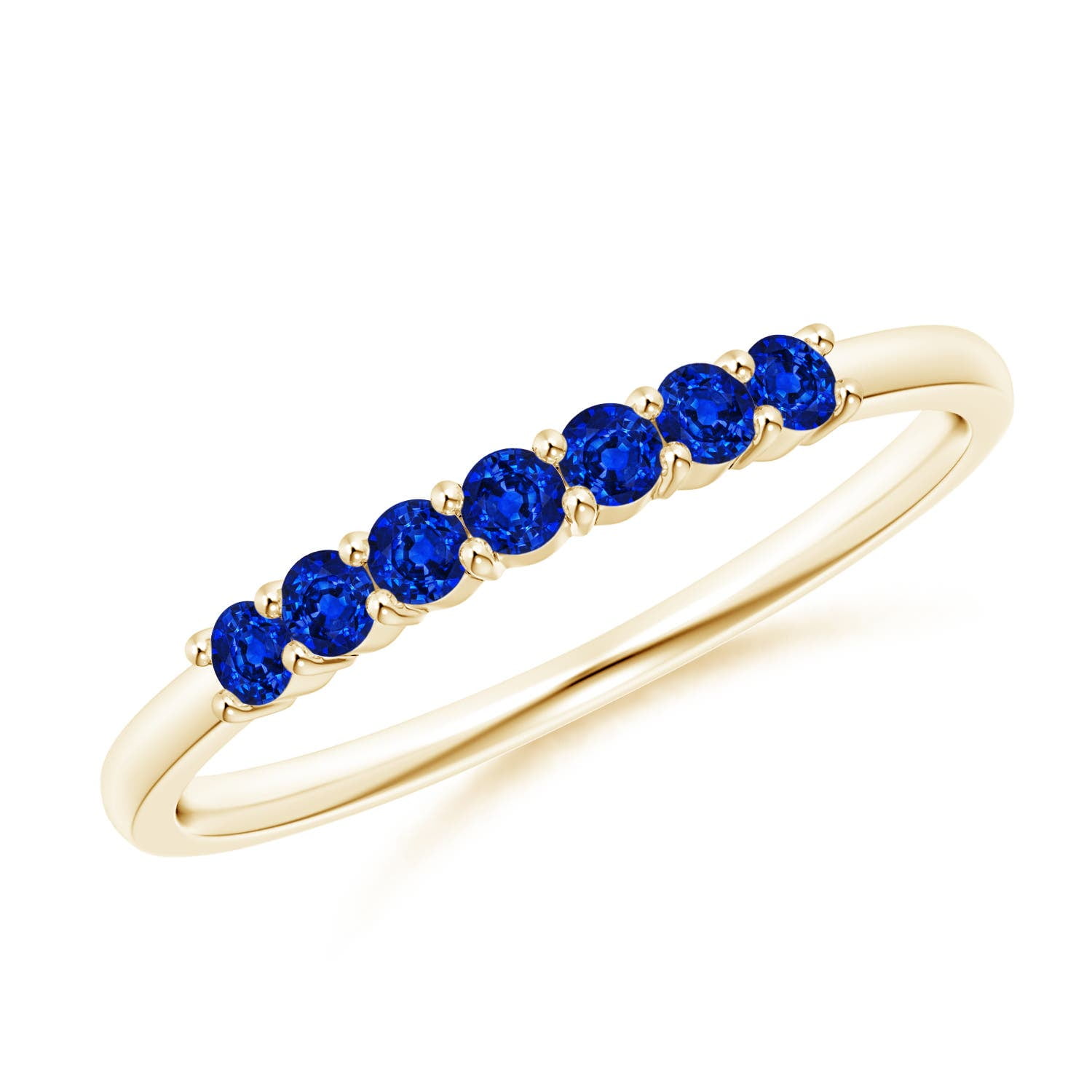 ANGARA Natural Half Eternity Seven Stone Sapphire Wedding Ring in 14K ...