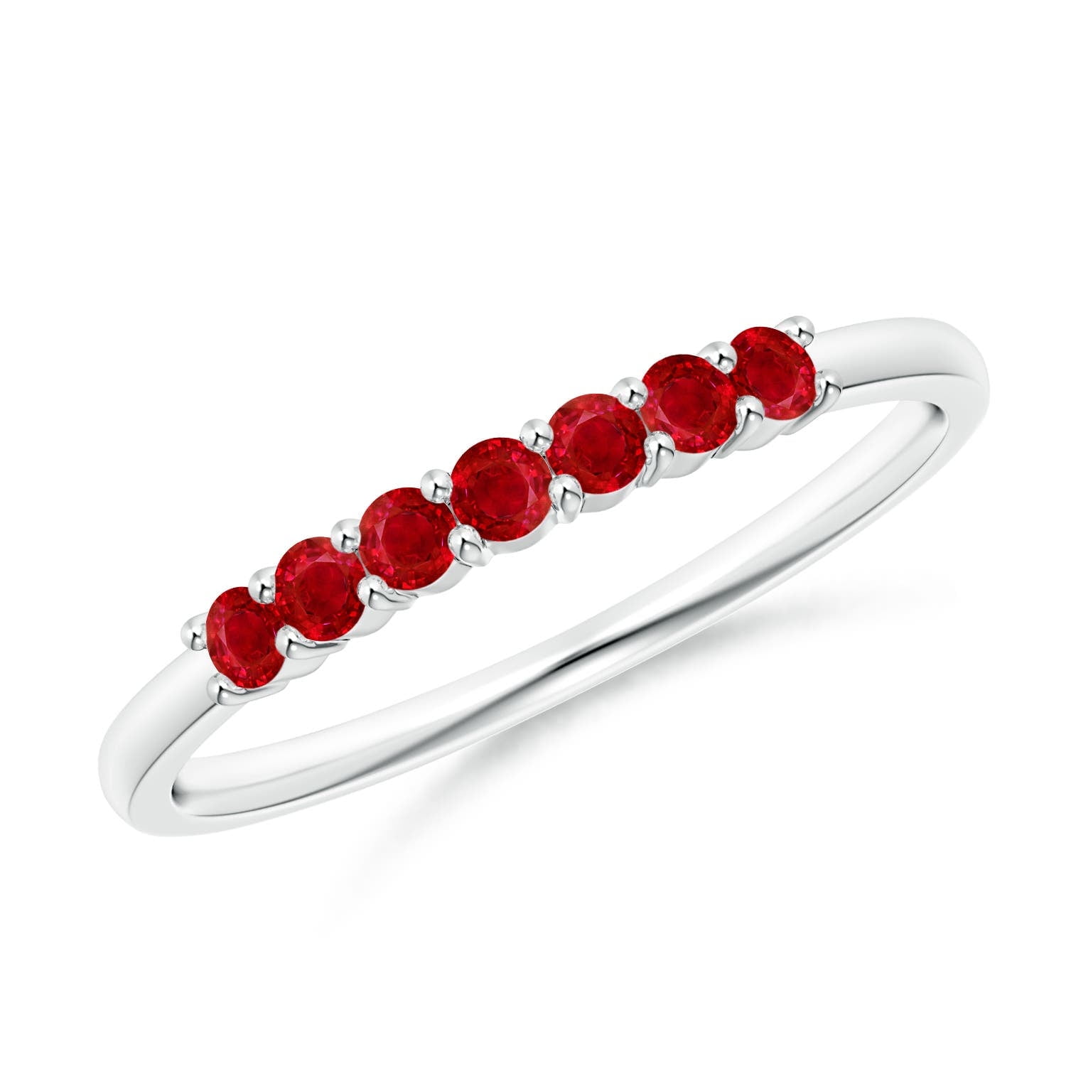 ANGARA Natural Half Eternity Seven Stone Ruby Wedding Ring in 925 ...