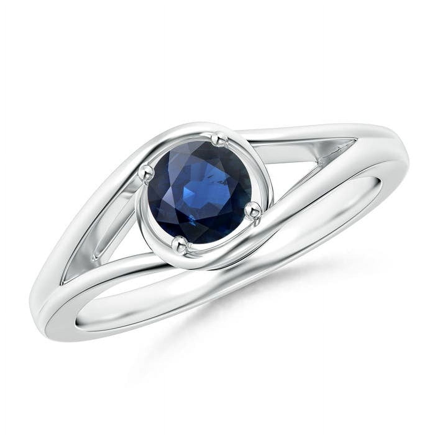 Angara Natural 0.6 Ct. Blue Sapphire Solitaire Ring in Sterling Silver ...