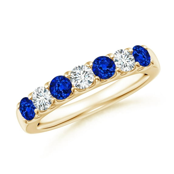 ANGARA Natural Shared Prong Sapphire and Diamond Half Eternity Ring in ...