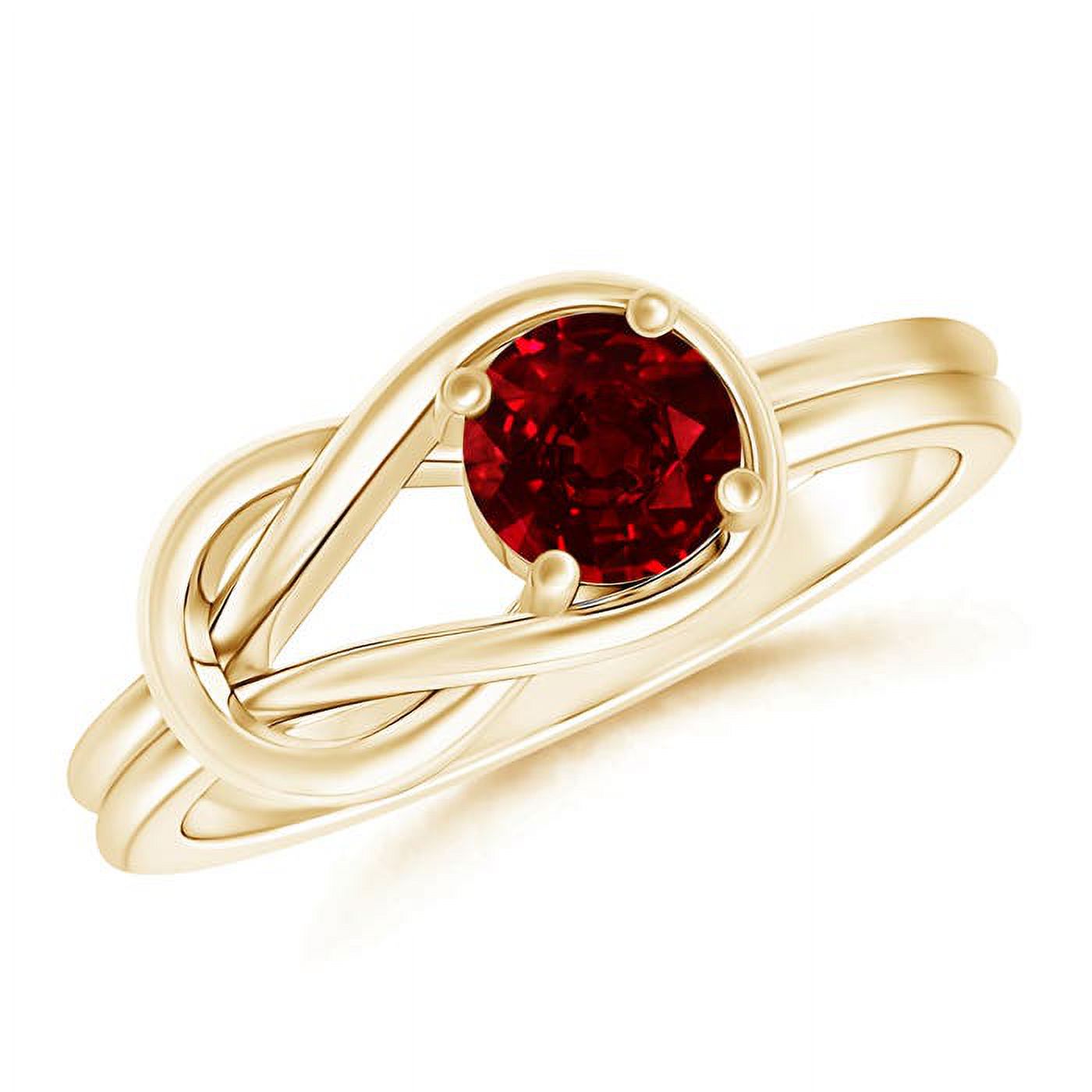 ANGARA Natural Solitaire Ruby Infinity Knot Ring in 14K Yellow Gold for ...