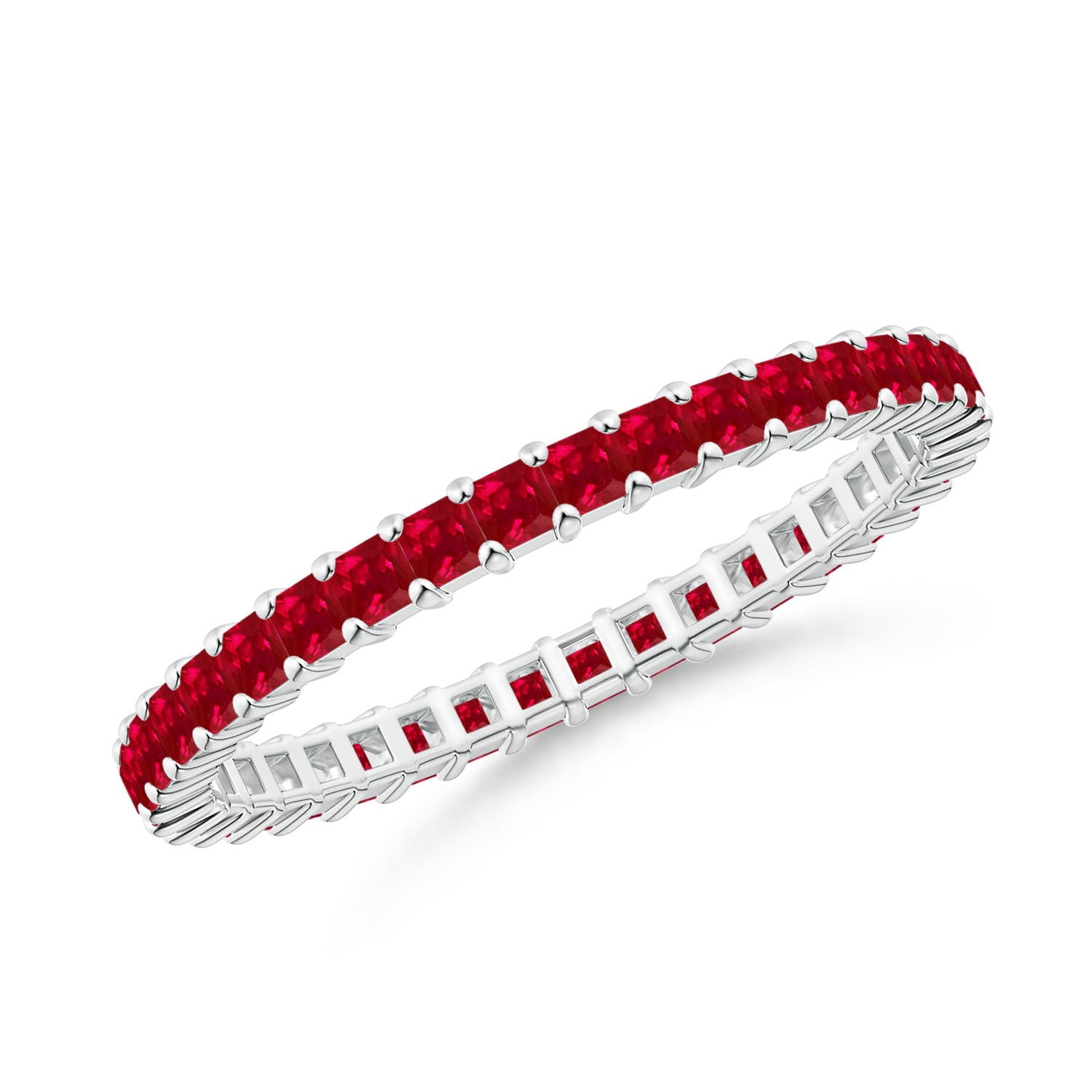 Angara Natural 1.14 ct Ruby Eternity Ring for Women in 14K White Gold ...