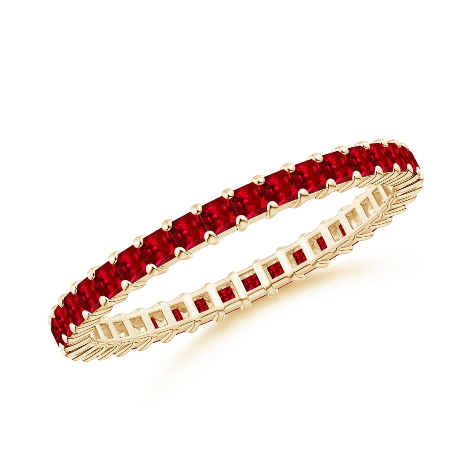 Angara Natural 1.14 ct Ruby Eternity Ring for Women in 14K Yellow Gold – July Birthstone Jewelry ...