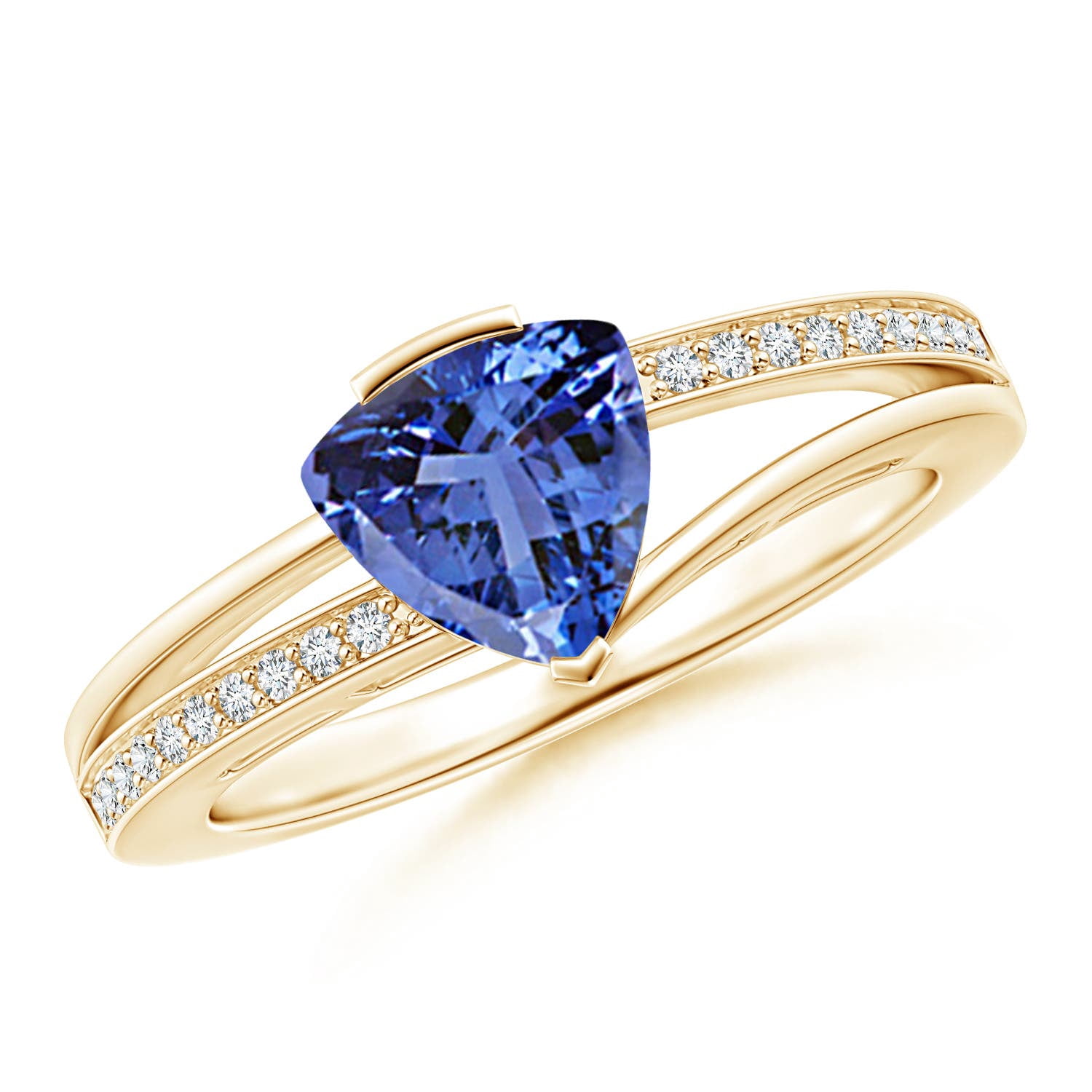ANGARA Natural Split Shank Trillion 1.2 ct Tanzanite Engagement Ring in ...