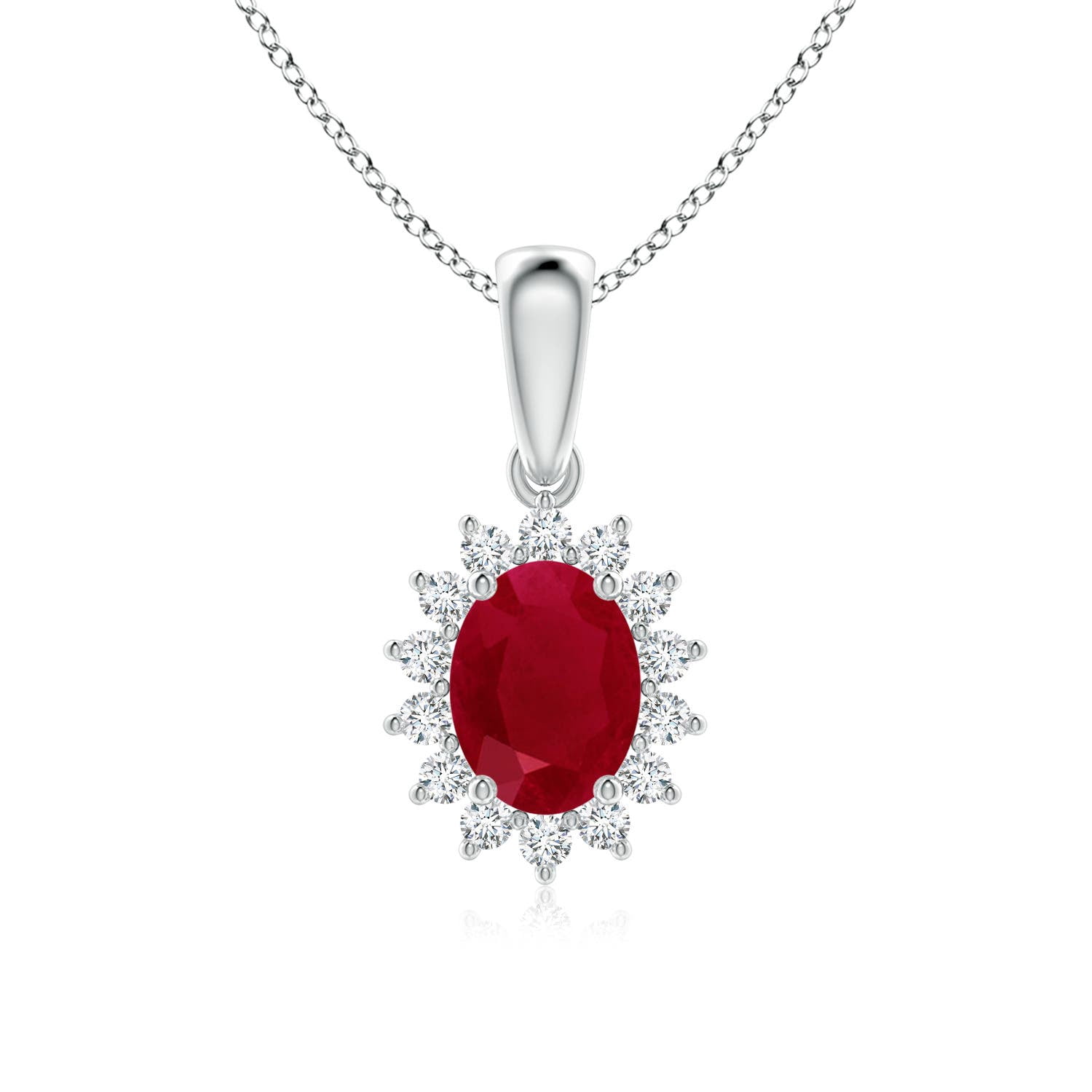 Angara Natural 1.25 ct Ruby Pendant Necklace in Platinum for Women ...