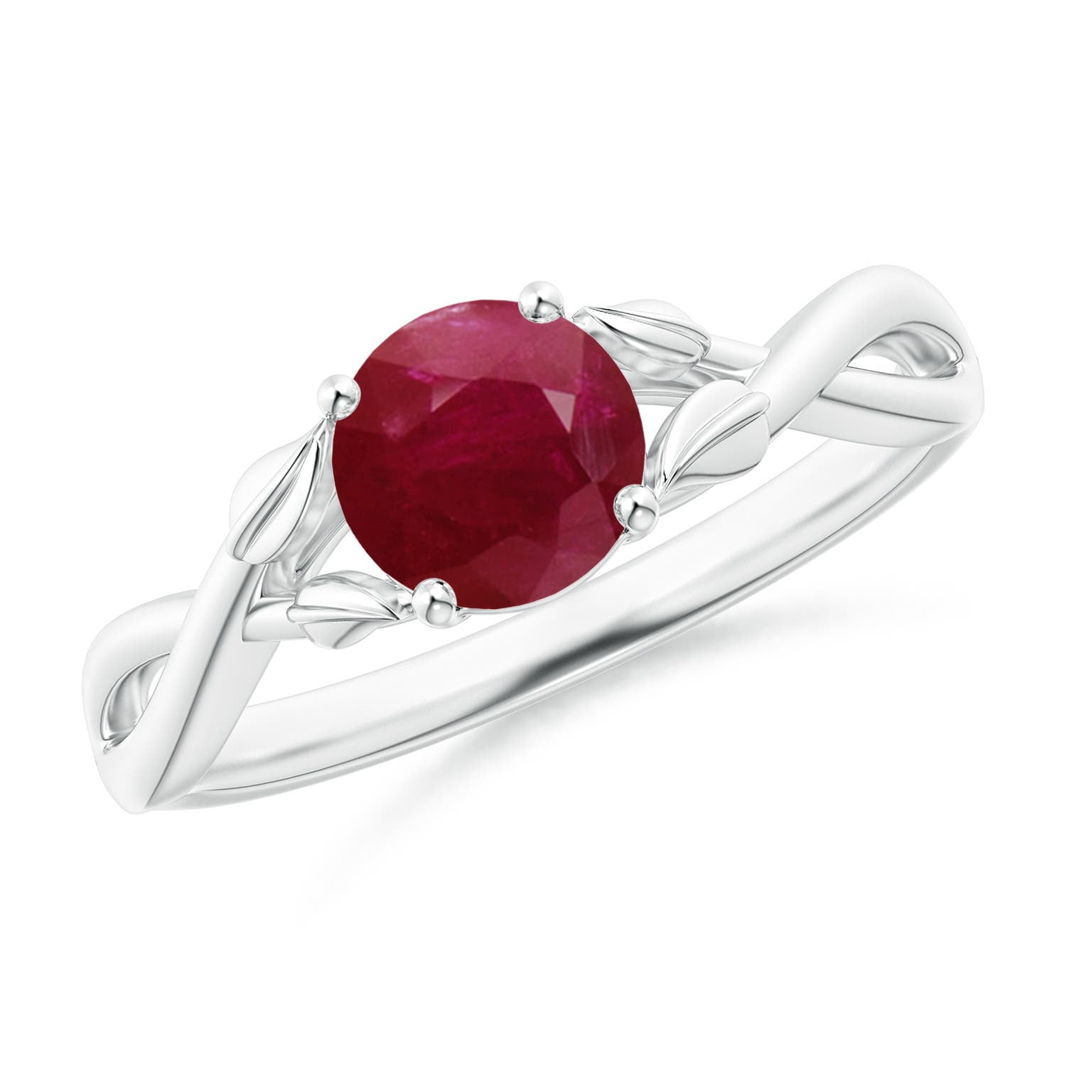 ANGARA Natural Nature Inspired 1 ct Ruby Crossover Engagement Ring with ...