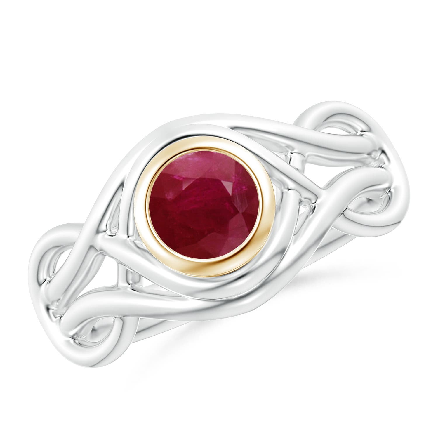 ANGARA Natural Bezel-Set Solitaire 1 ct Ruby Dual Infinity Ring in 14K ...