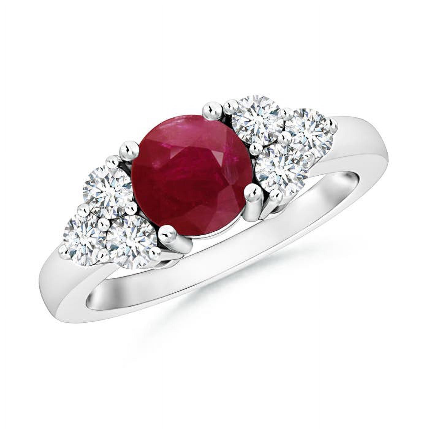 Angara Natural 1 Ct. Ruby with Diamond Classic Ring in Sterling Silver ...