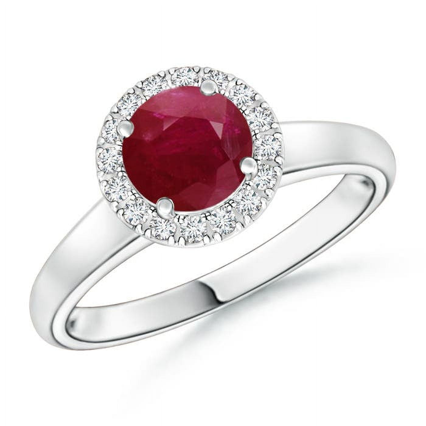 ANGARA Natural Classic Round 1 ct Ruby and Diamond Halo Ring in 14K ...