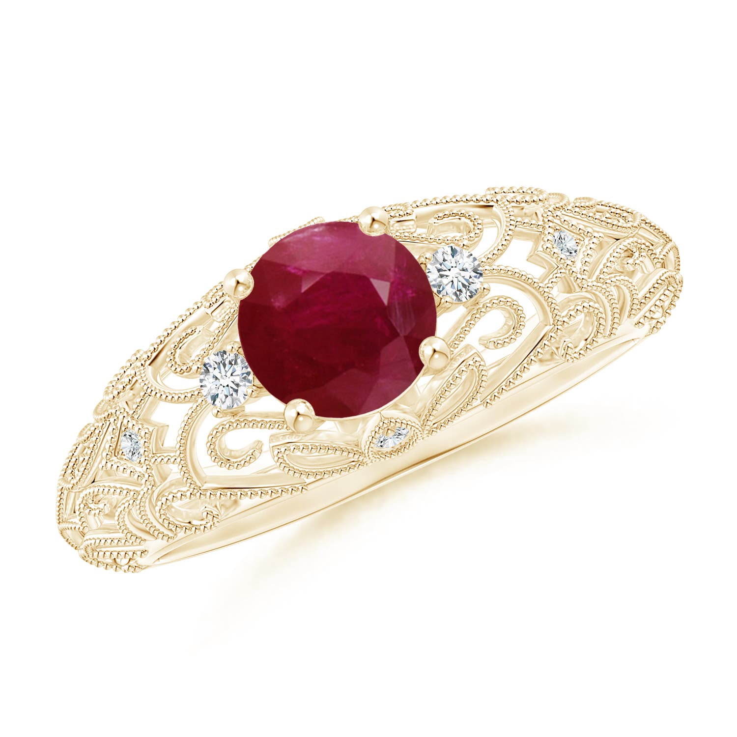 ANGARA Natural Aeon Vintage Style Solitaire 1 ct Ruby Filigree ...