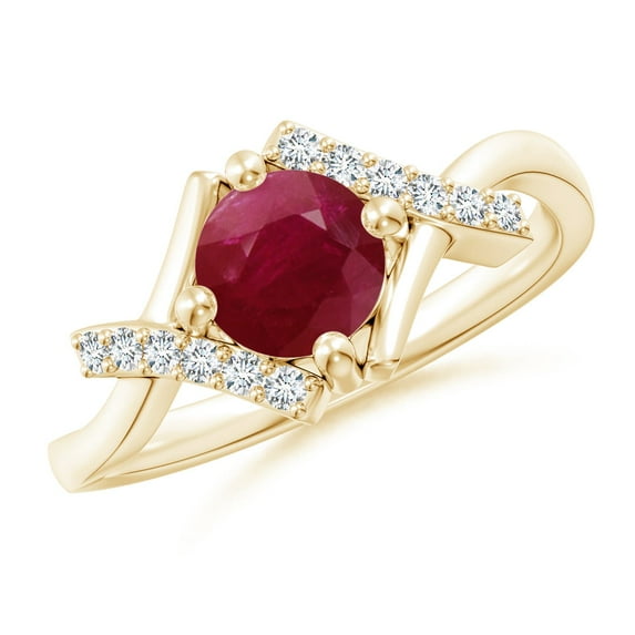 Angara Natural 1 ct Ruby Promise Ring for Women in 14K Yellow Gold – July Birthstone Jewelry ...
