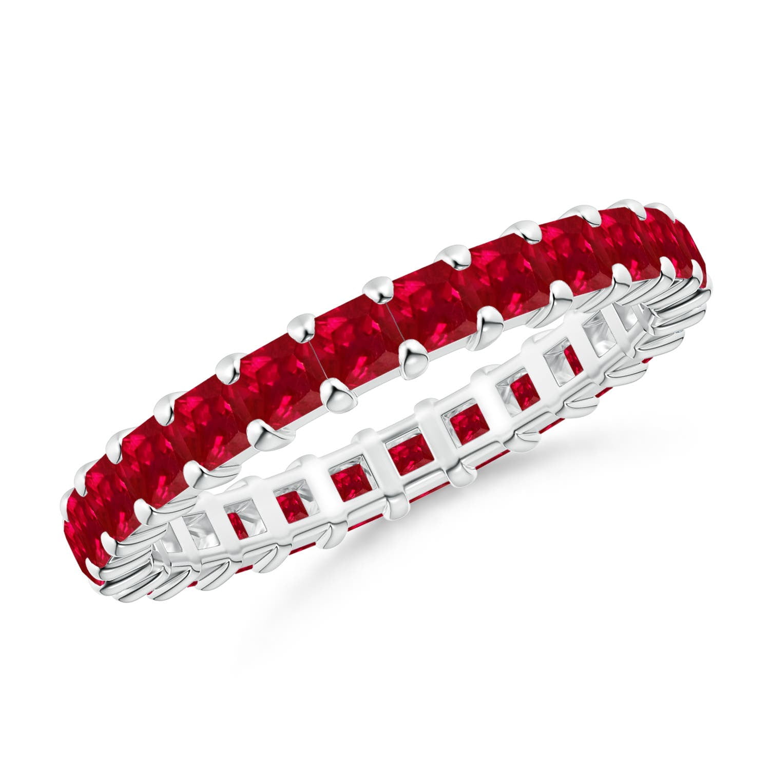 Angara Natural 2.34 ct Ruby Eternity Ring in Platinum for Women – July ...
