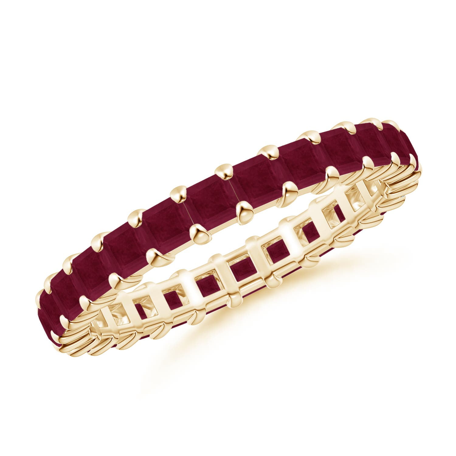 Angara Natural 2.43 ct Ruby Eternity Ring for Women in 14K Yellow Gold – July Birthstone Jewelry ...