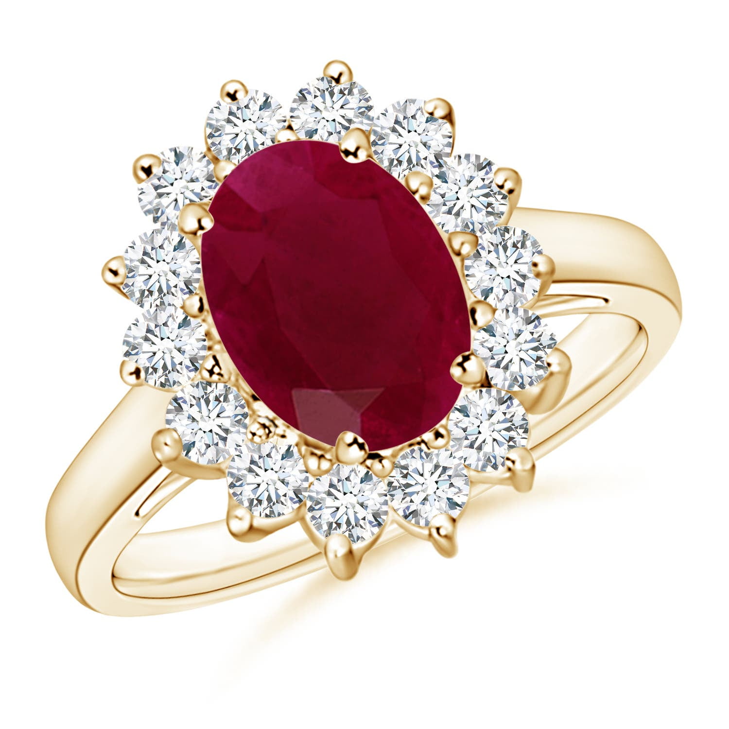 ANGARA Natural Princess Diana Inspired 2 ct Ruby Ring with Diamond Halo ...